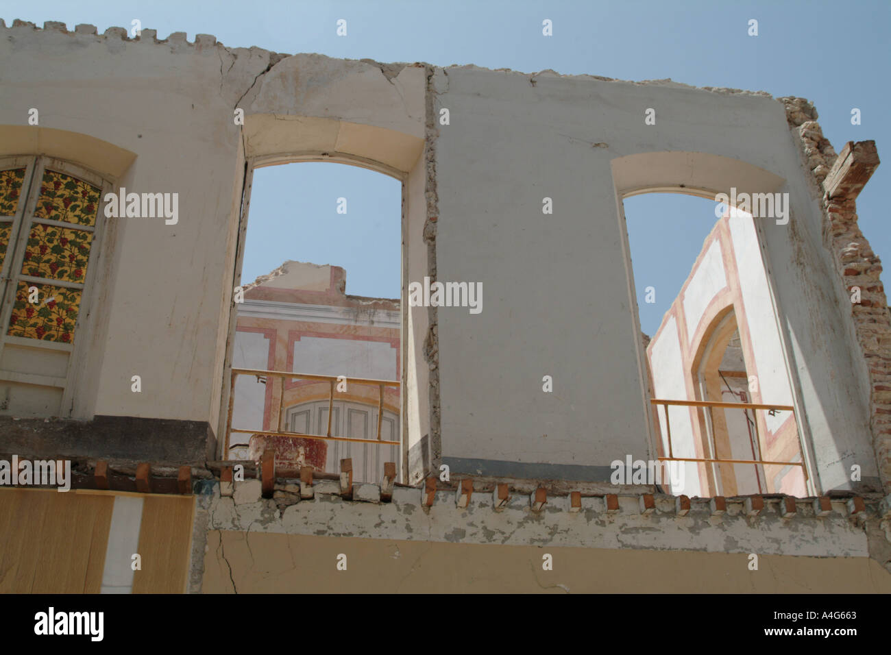 Old facade of a building being demolished and repaired Stock Photo - Alamy
