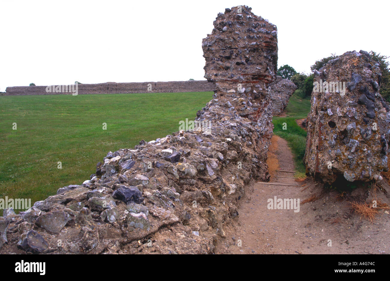Burgh castle Roman fort Norfolk England Stock Photo - Alamy