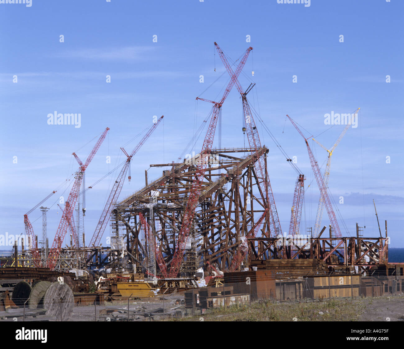 Platform Jacket Offshore Construction Yard Fife Scotland Stock Photo ...