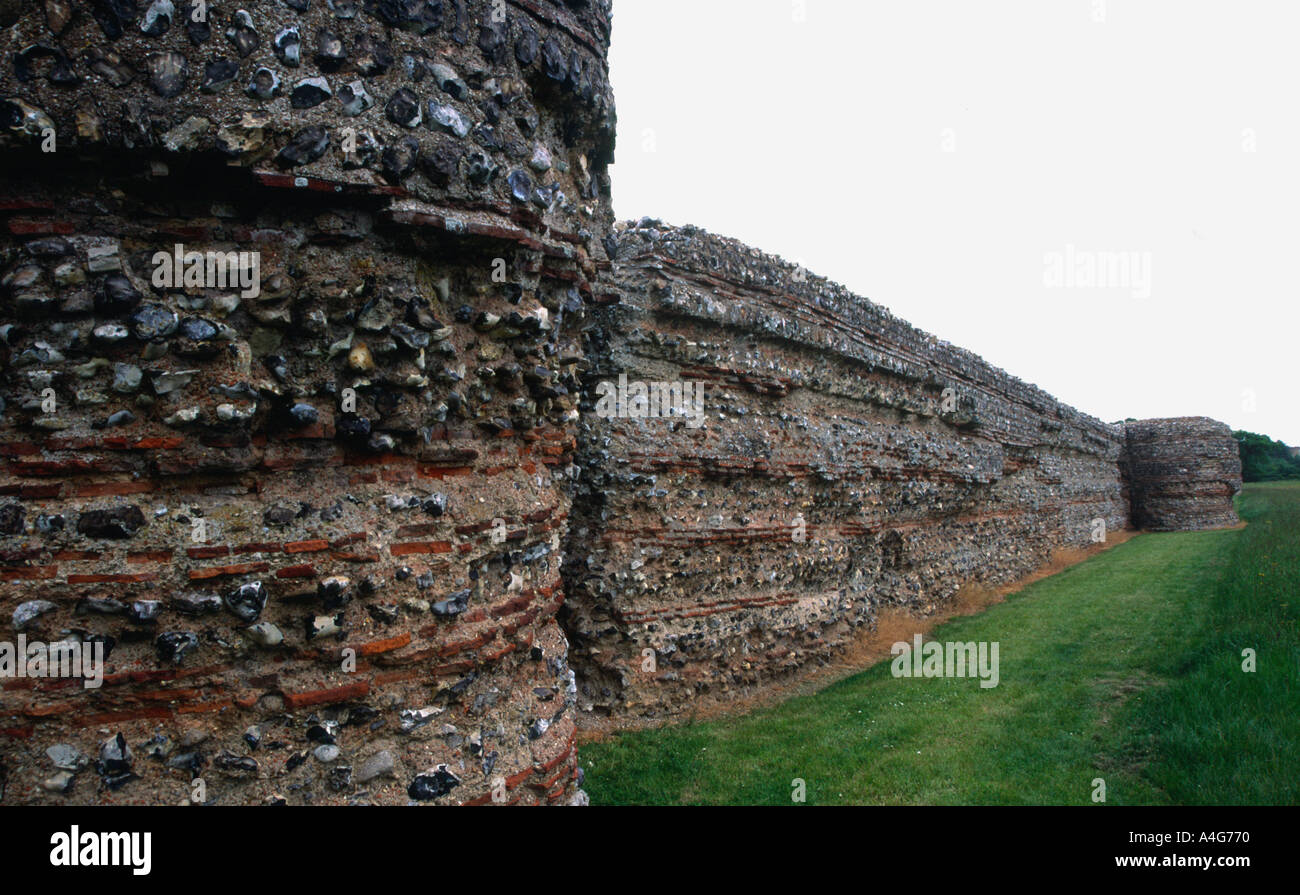 Burgh castle Roman fort Norfolk England Stock Photo - Alamy