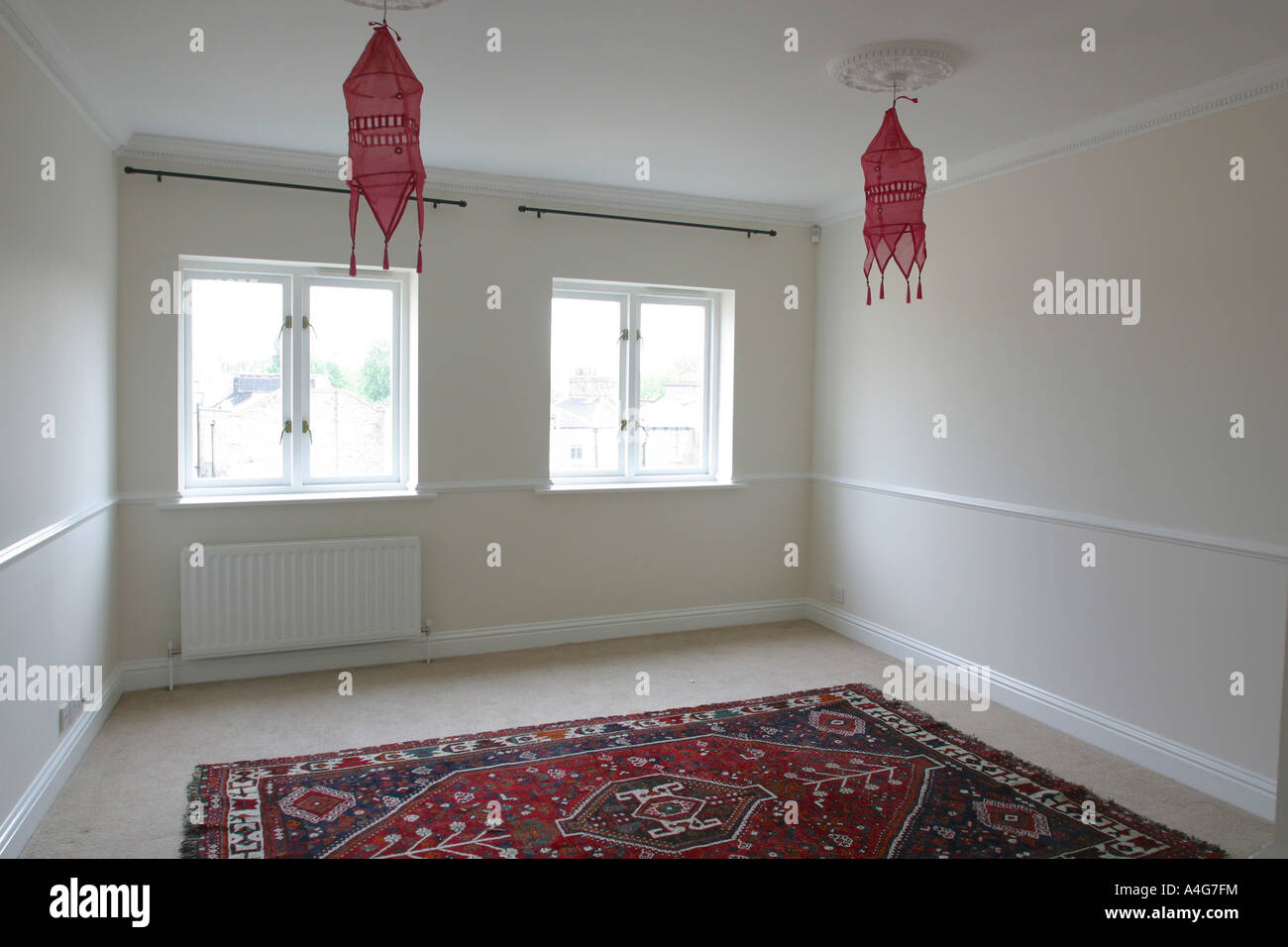 Lounge Interior of block of apartment flats in South London GB UK Stock ...