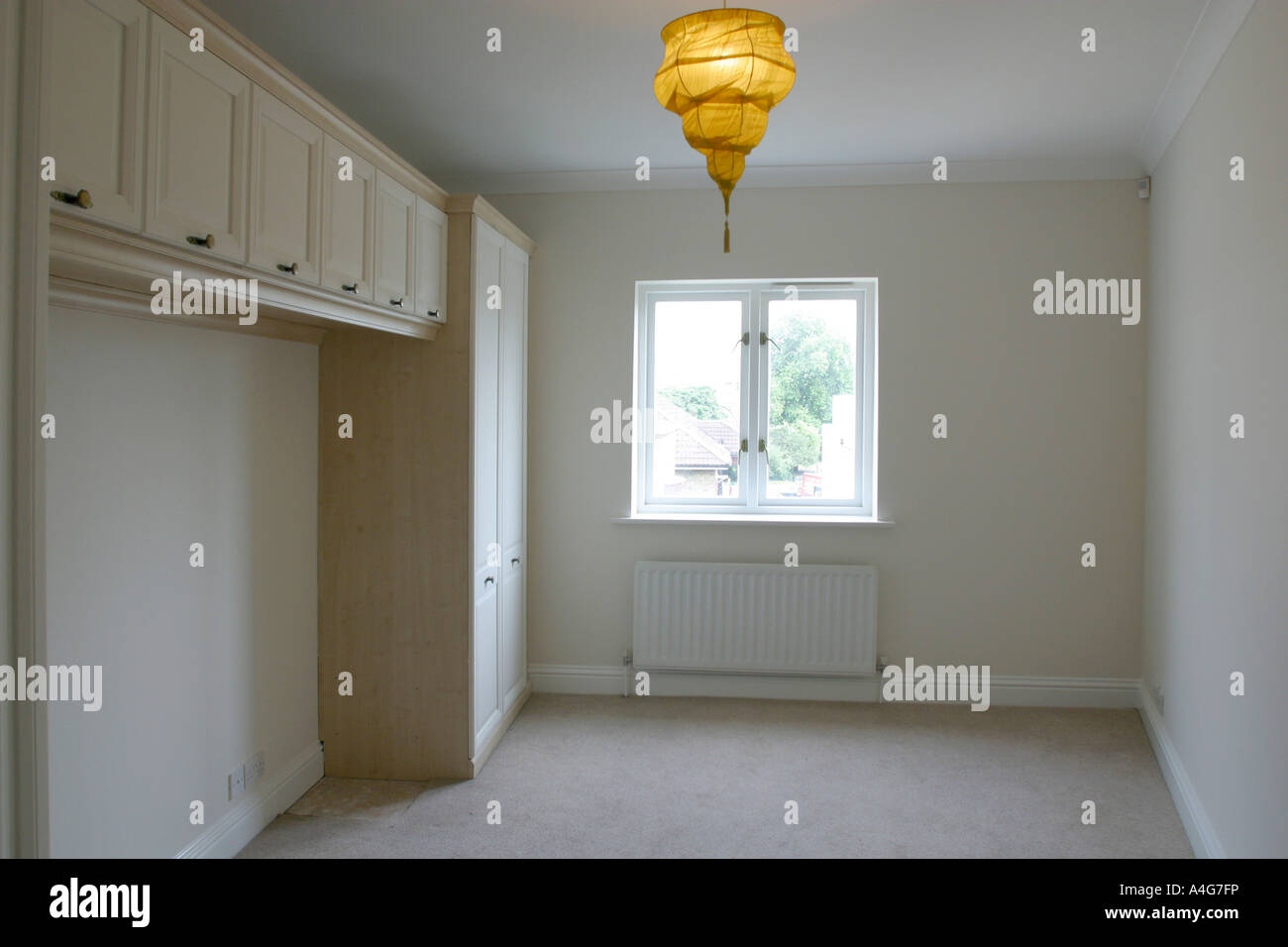 Bedroom Interior of block of apartment flats in South London GB UK ...