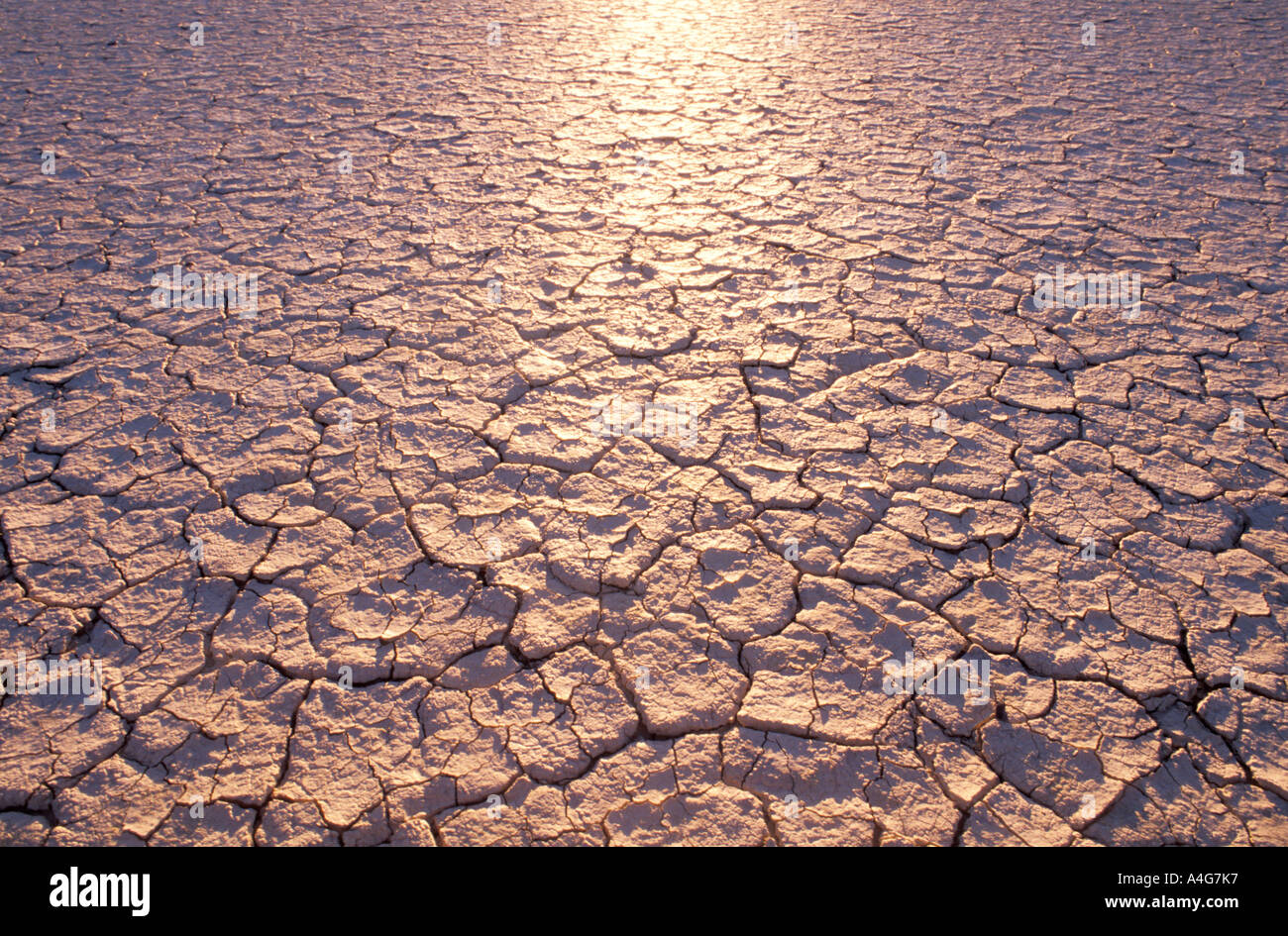 Cracked Earth With Glow Stock Photo - Alamy