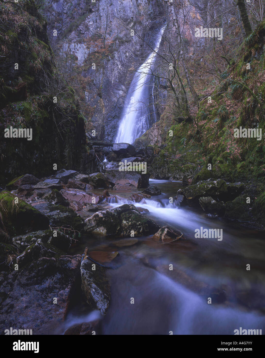 The Grey Mares Tail Waterfall at Kinlochleven Stock Photo - Alamy
