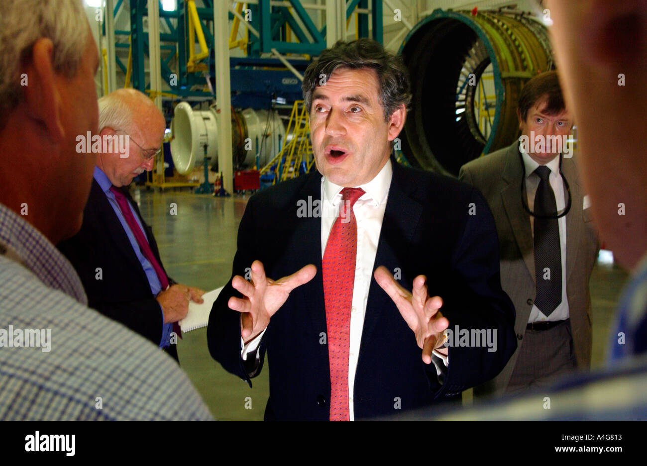 Gordon Brown pictured visiting General Electric Aircraft Engine ...