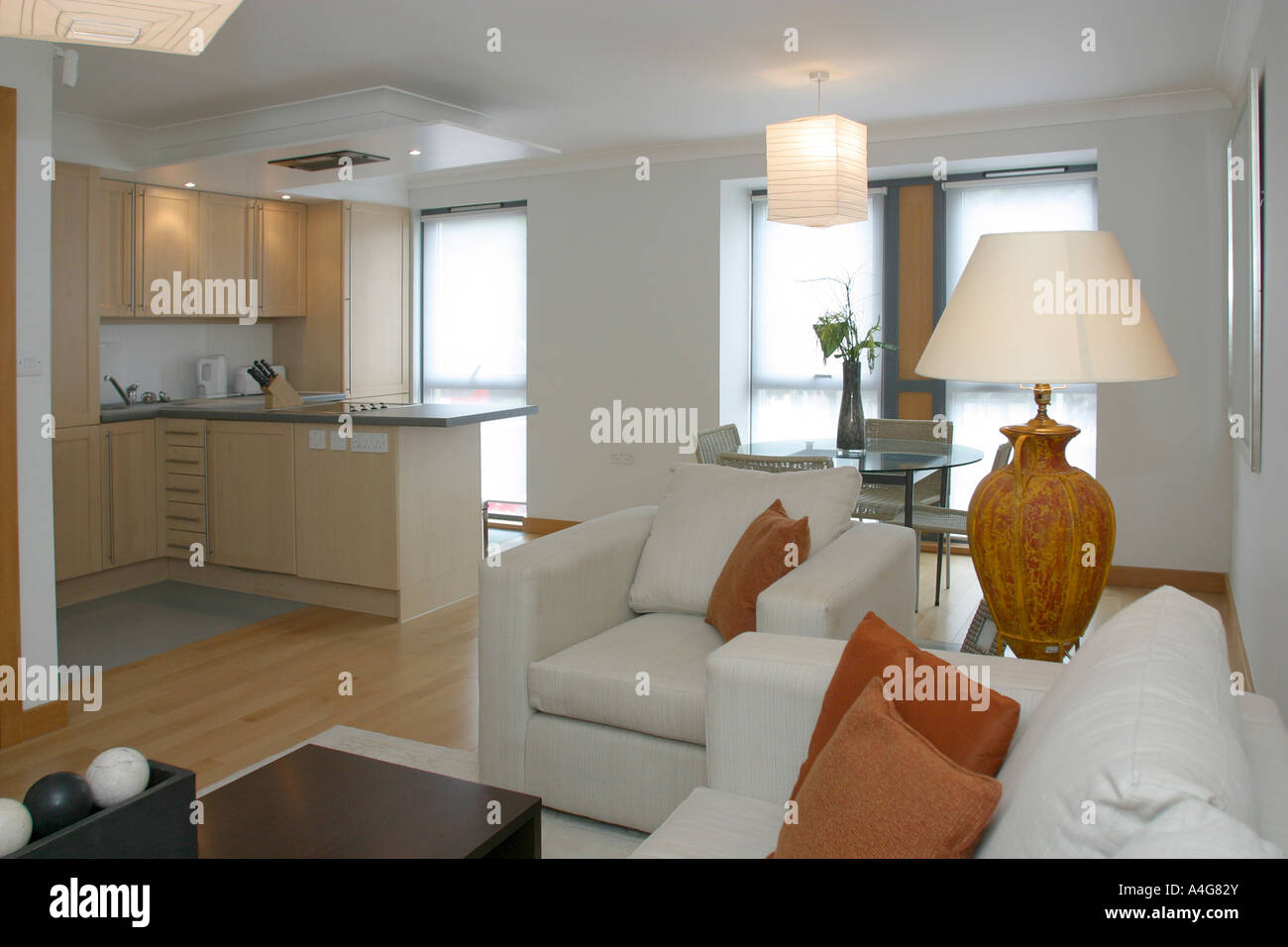 Interior of modern flat in Docklands East London GB UK Stock Photo - Alamy