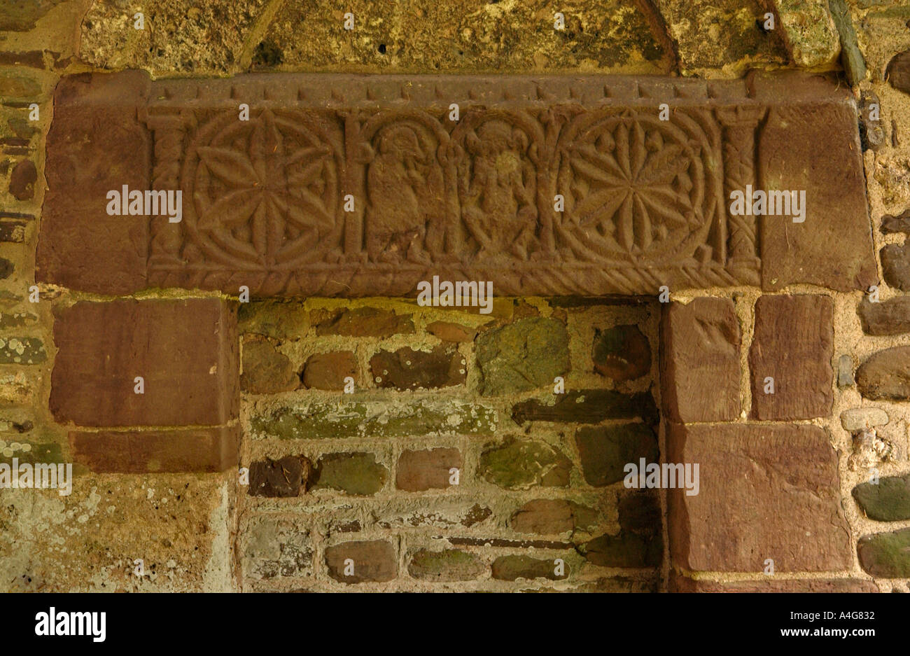 Medieval carved door lintel at Bredwardine Church Victorian diarist ...