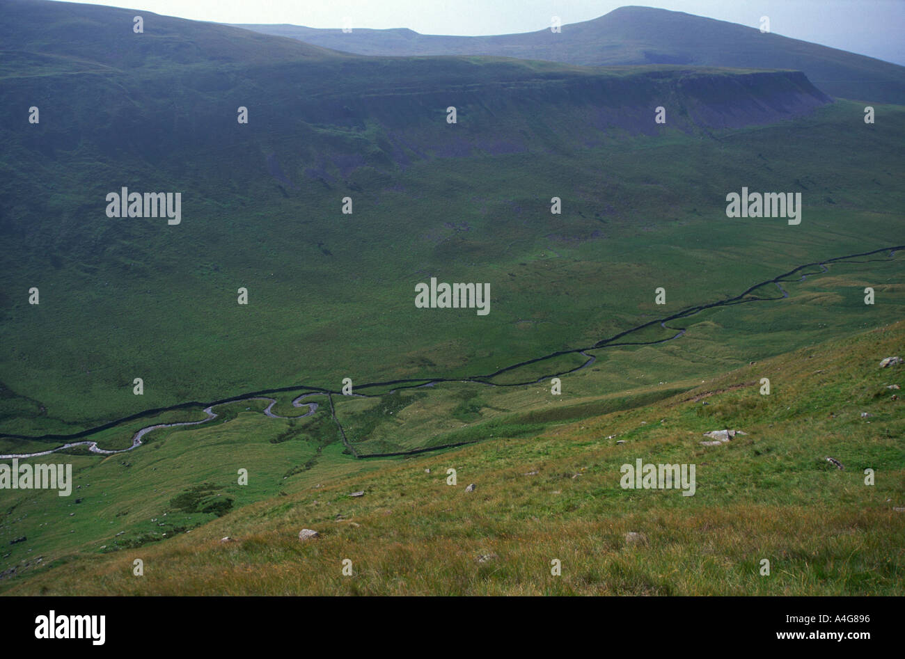 Glaciated valley misfit stream High Cup Nick northern Pennines Cumbria ...