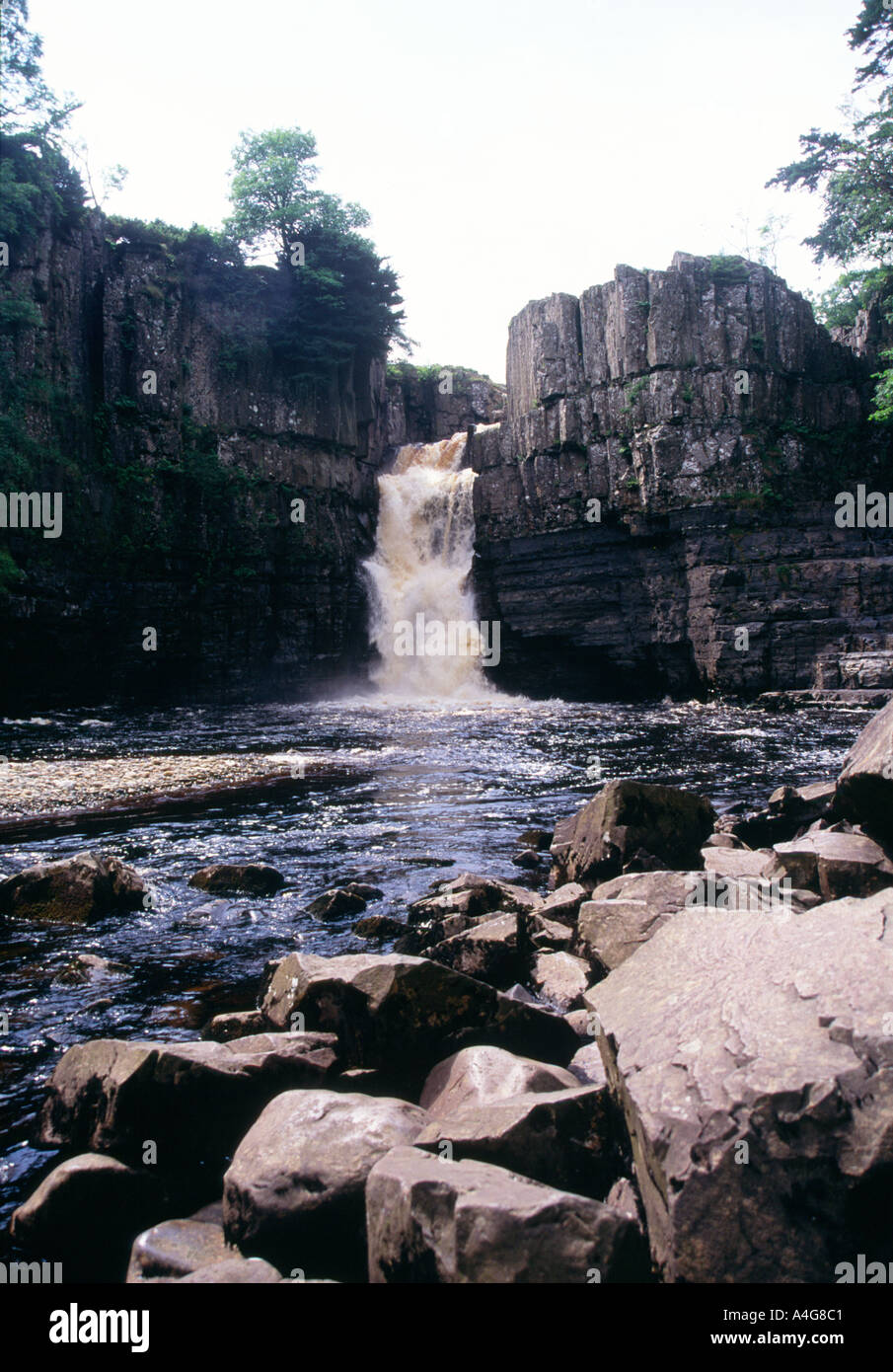 High Force waterfall northern Pennines England Stock Photo - Alamy