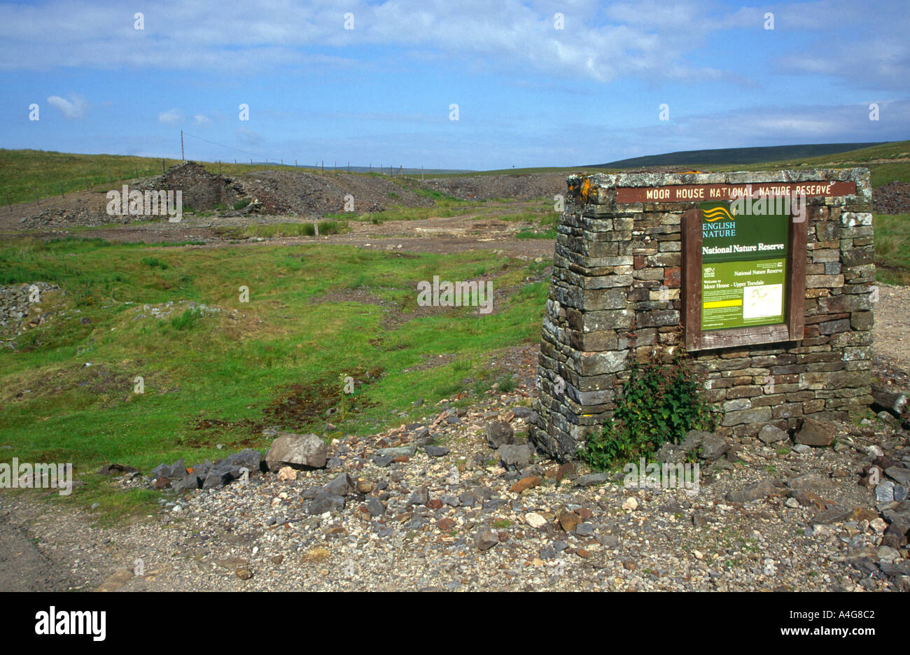 Moor House national nature reserve sign Upper Teesdale, northern ...