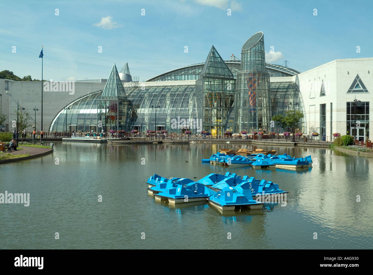 Exterior view of buildings in part of the Bluewater indoor retail ...