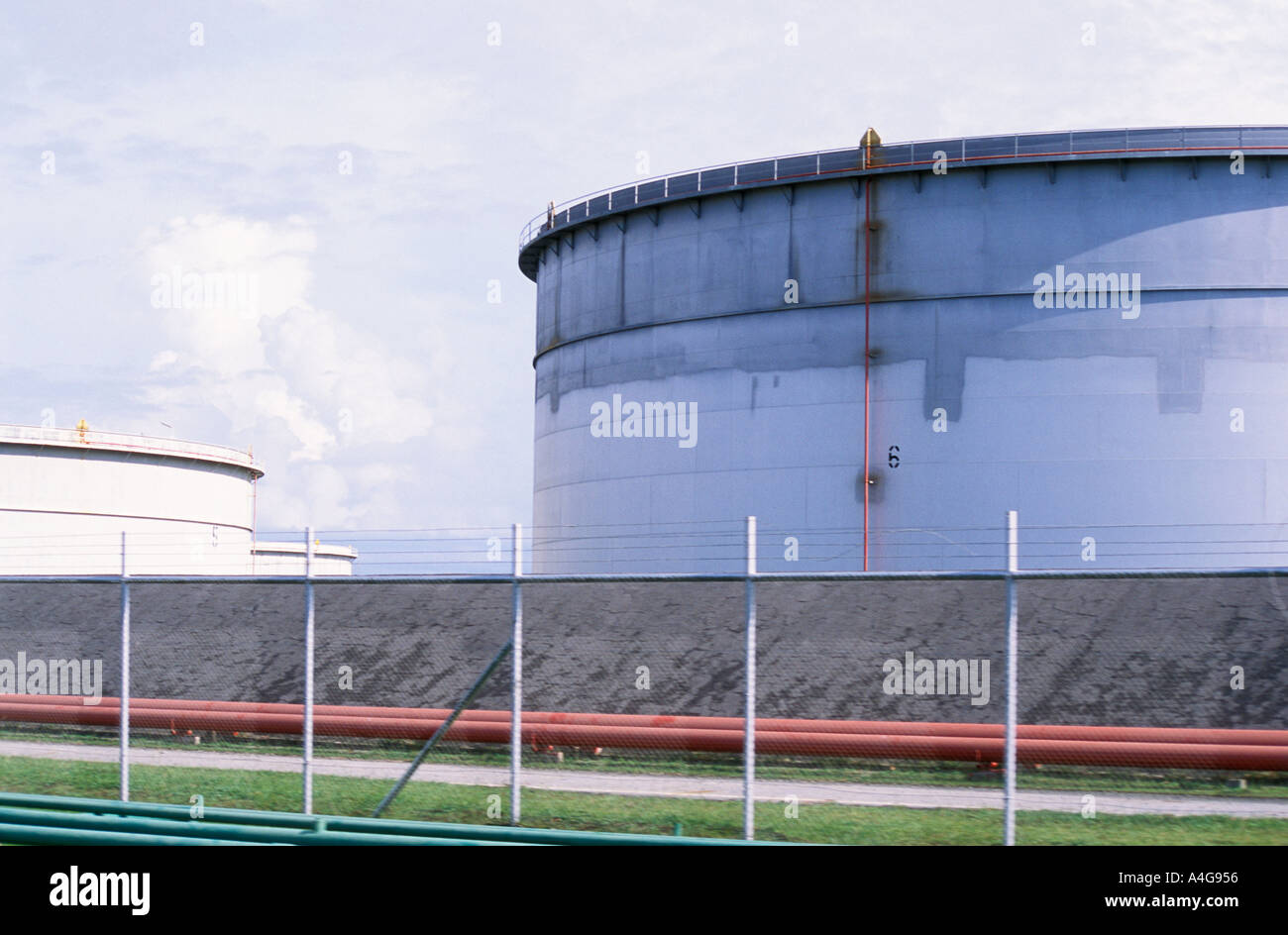 Oil refinery storage tanks Brunei Stock Photo - Alamy