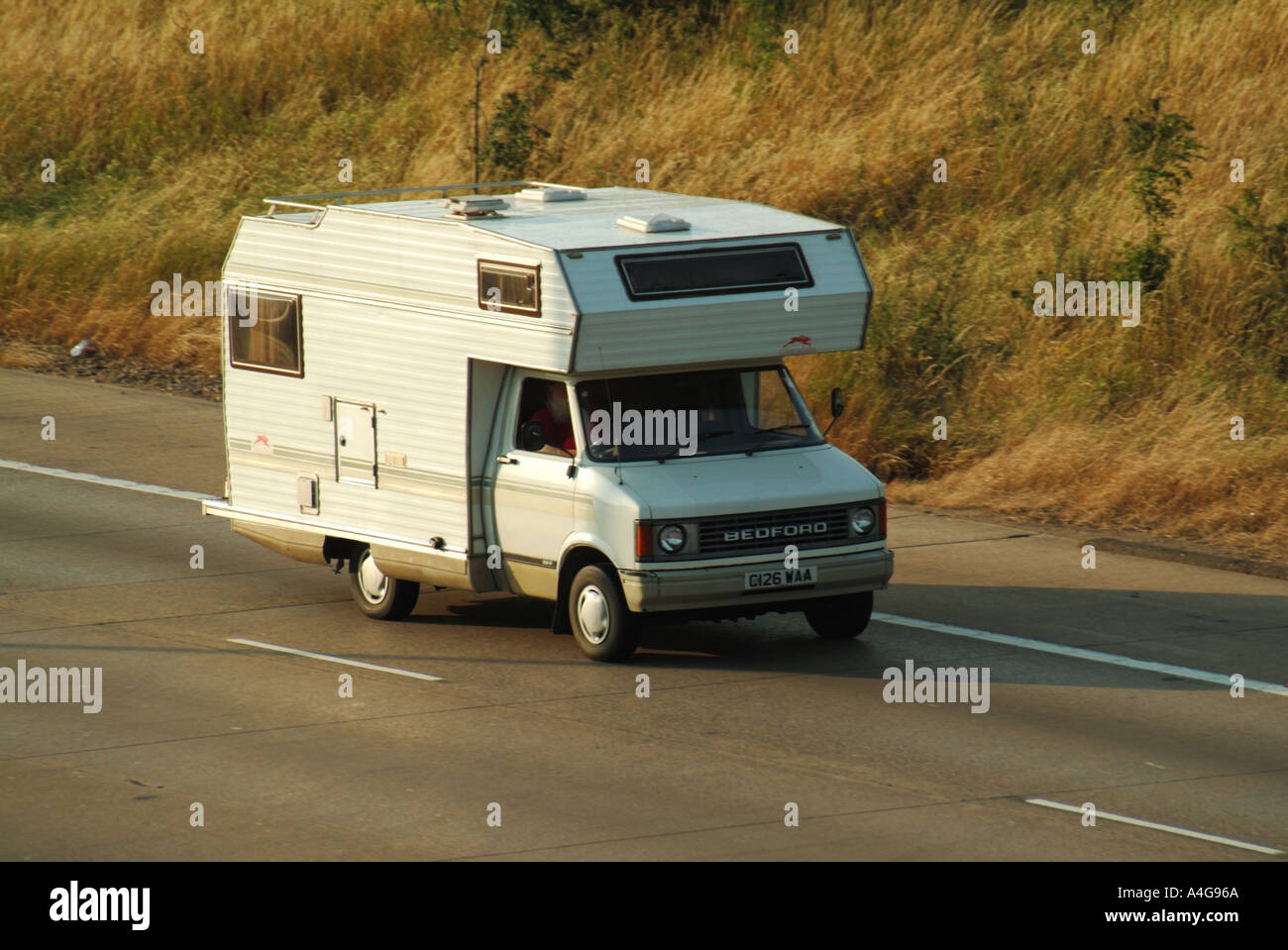 M25 motorway Bedford motor camper van Stock Photo - Alamy