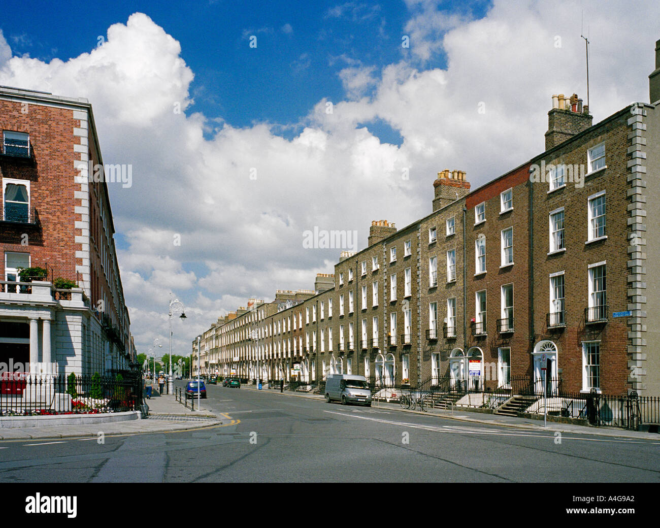 Upper Mount Street Dublin, one of Dublin's Georgian streets of terraced ...