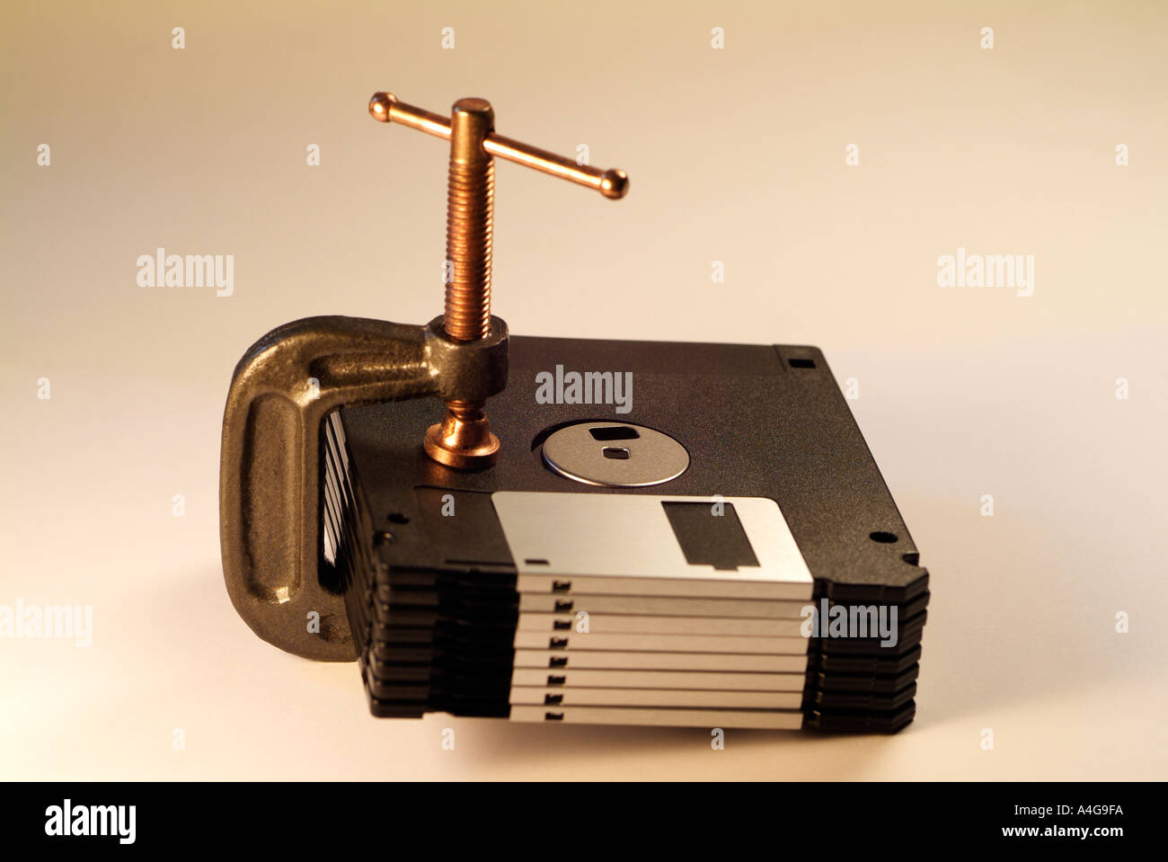 Data Compression and Storage Concept Showing Computer Floppy Disks ...