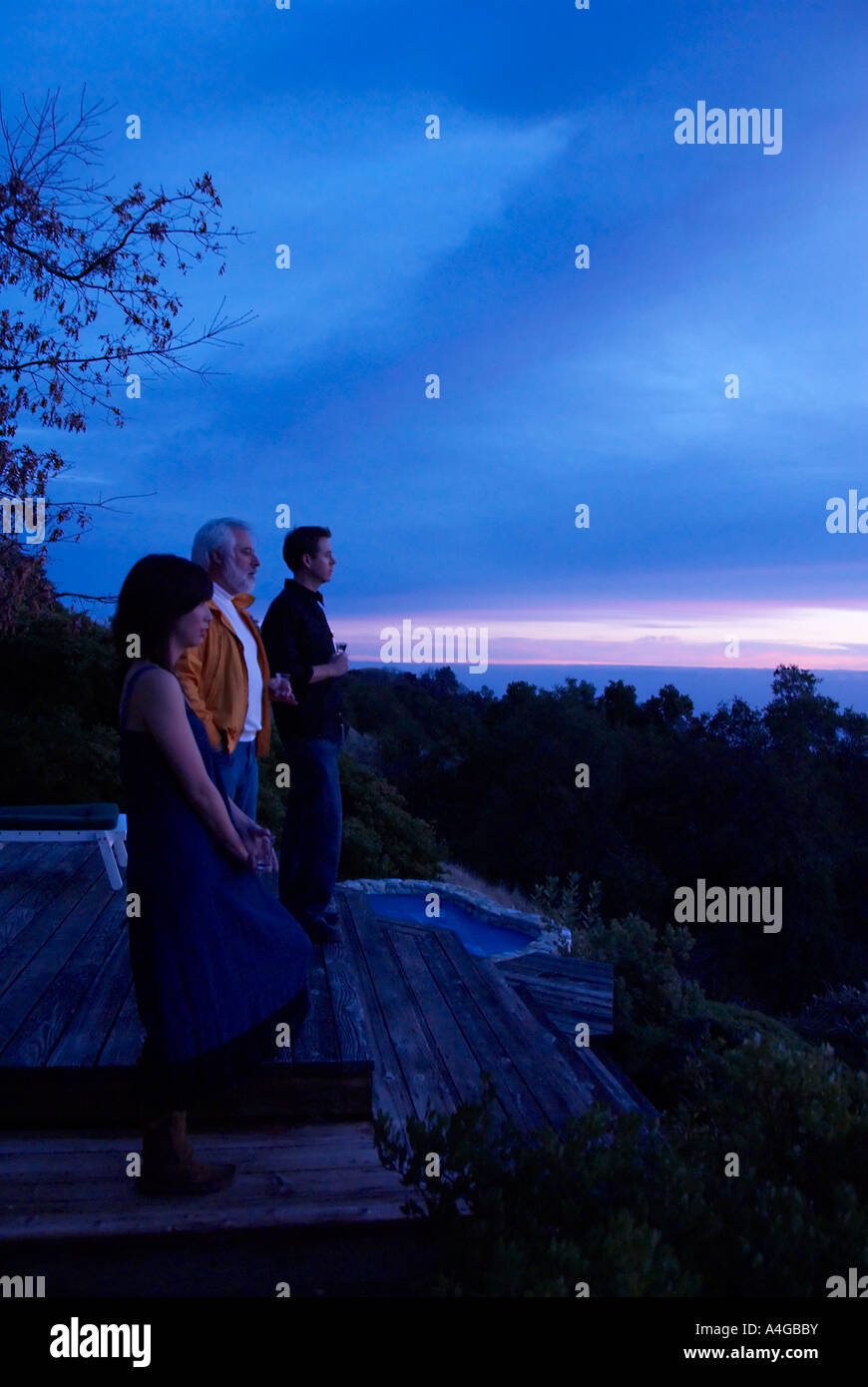Watching Sunset from the top of the hill Stock Photo - Alamy