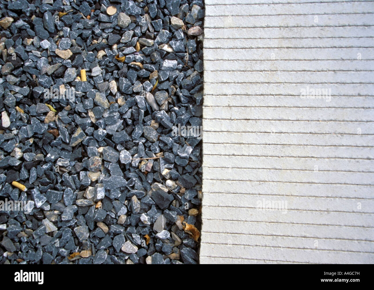 Concrete road with gravel edge Stock Photo - Alamy