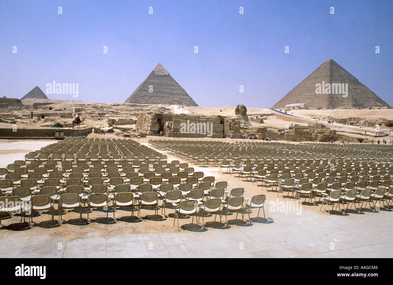 A lookout to the three Giza Pyramids Cairo Egypt Stock Photo - Alamy