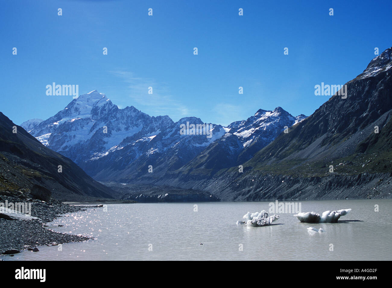 Mt Cook Aoraki Mount Cook National Park South Alps New Zealand Stock ...