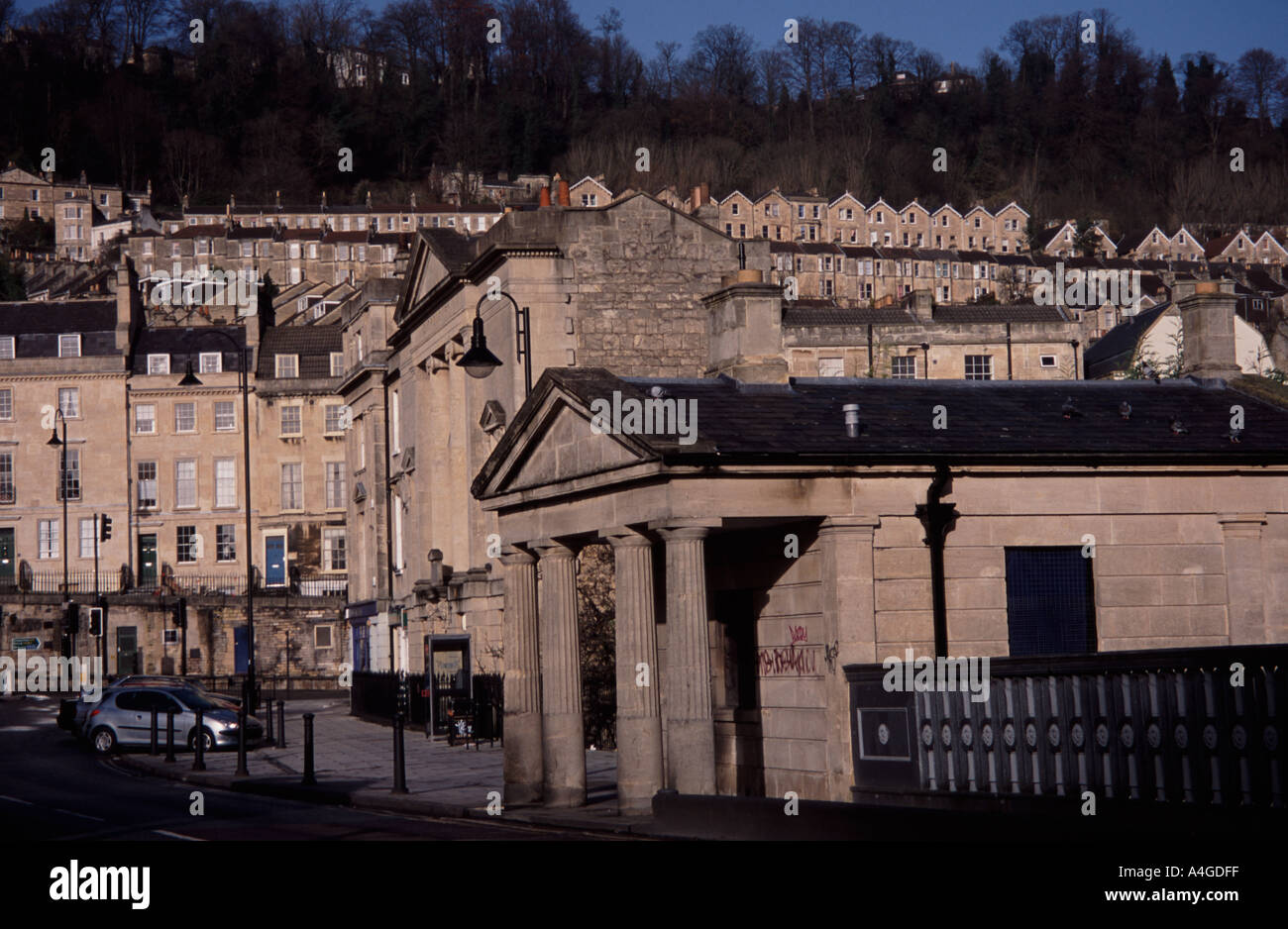 Georgian terraces of Walcot with toll house, Bath Spa, Somerset ...