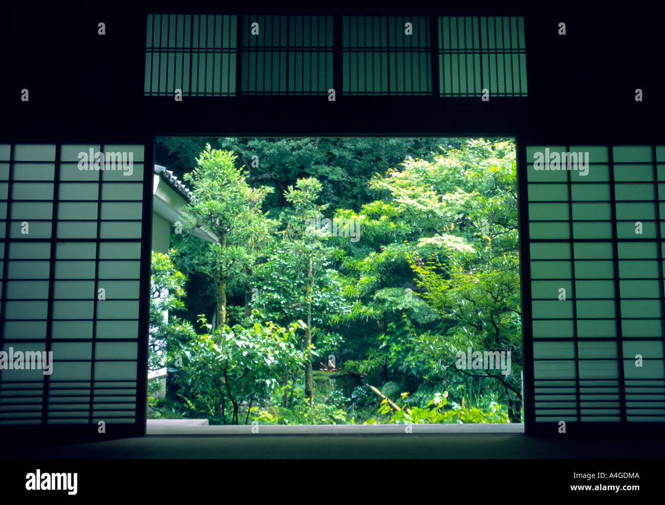 View of garden through paper screen, Nanzenji, Zen Buddhist temple ...