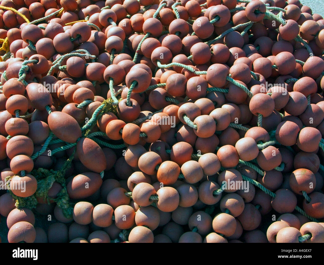 Cork fishing net floats Stock Photo - Alamy