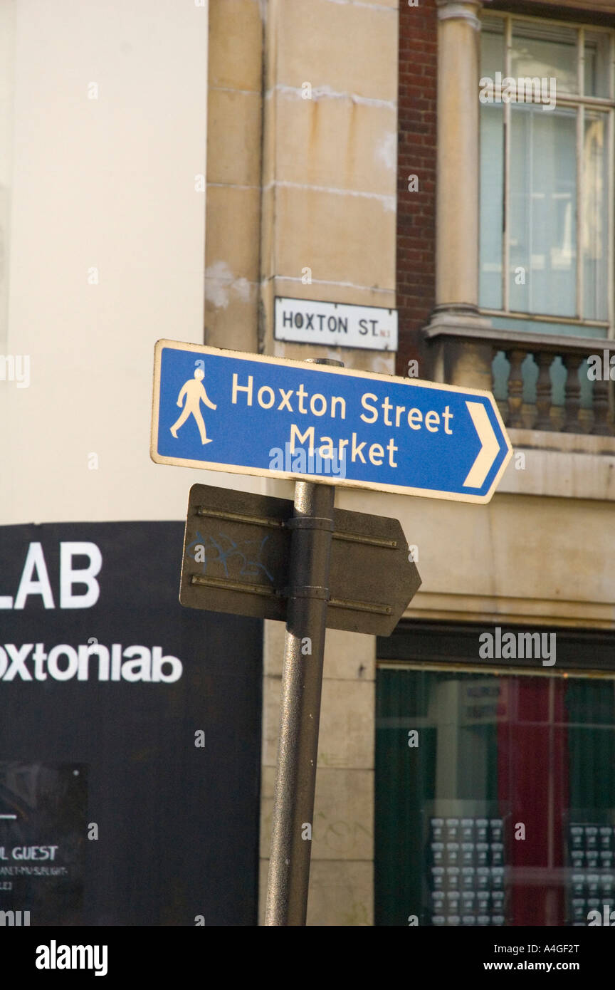 Sign of Hoxton Market in Shoreditch East End London England UK Stock ...