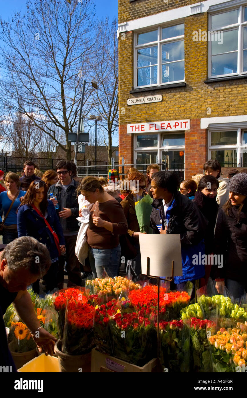 Columbia Road flower market in Shoreditch East End of London England UK ...