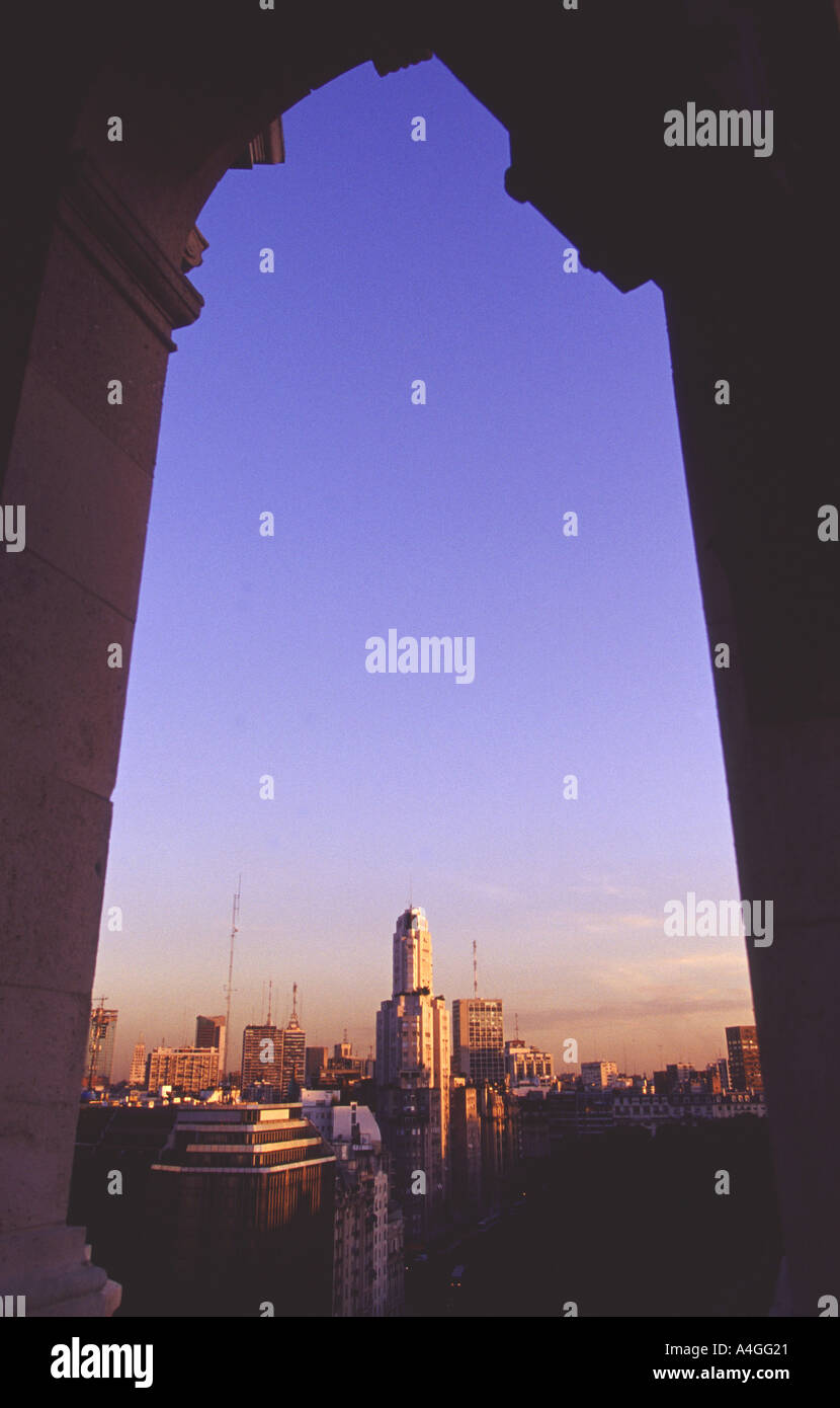 Buenos Aires Argentina Kavanagh Building framed by the arches of Torre ...