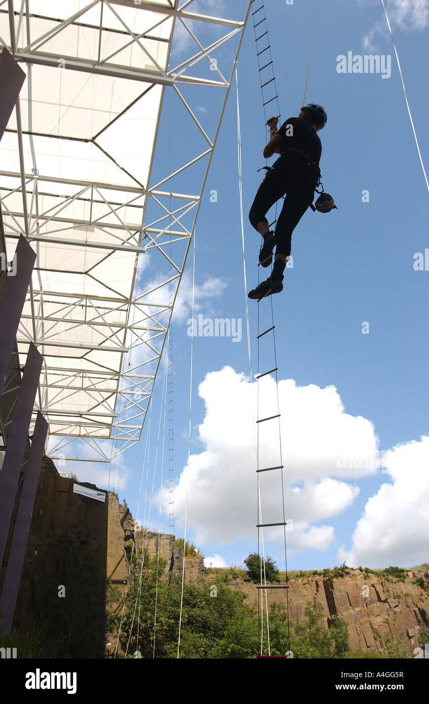 Competitors climbing in the Rat Race Urban Adventure Race Ratho ...
