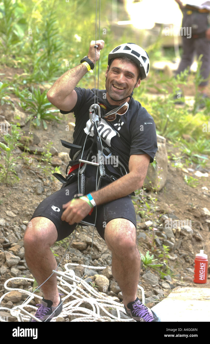 Competitors climbing in the Rat Race Urban Adventure Race Ratho ...