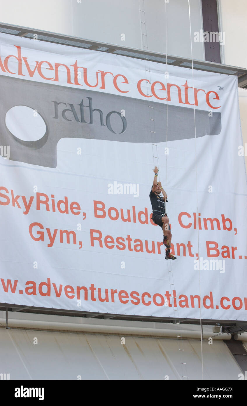 Competitors climbing in the Rat Race Urban Adventure Race Ratho ...