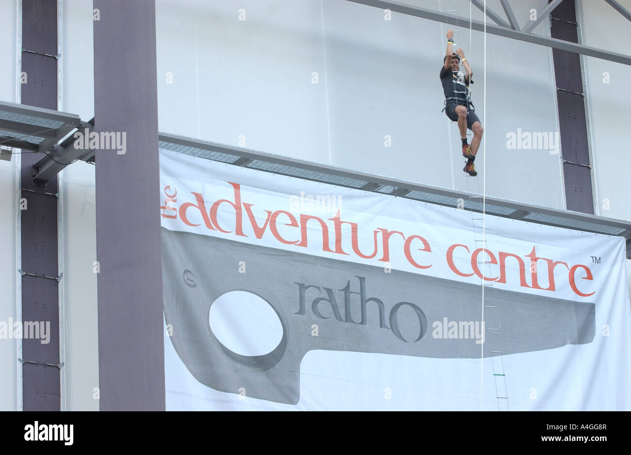 Competitors climbing in the Rat Race Urban Adventure Race Ratho ...