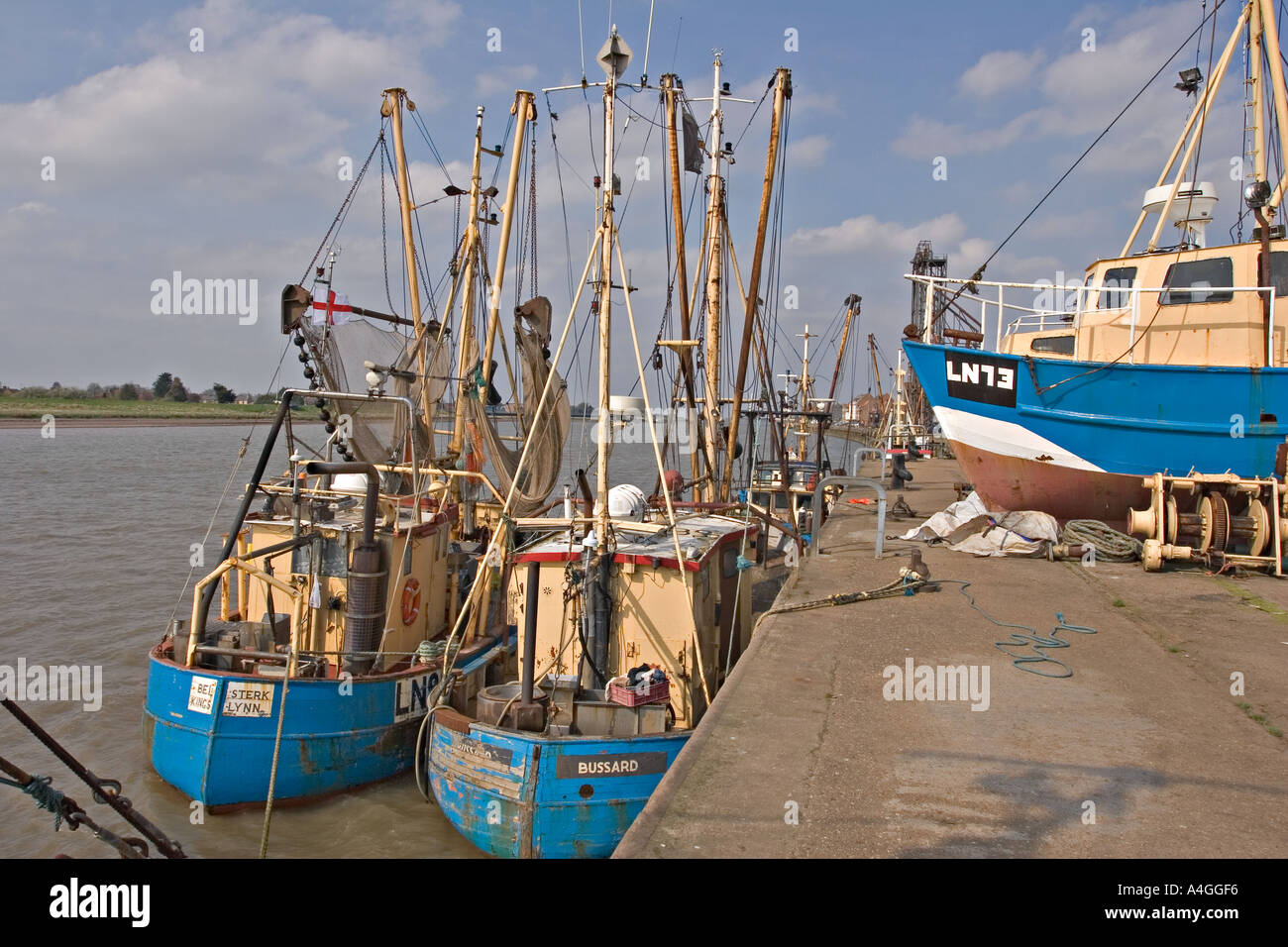Shell fishing boats Kings Lynn Norfolk UK Stock Photo - Alamy