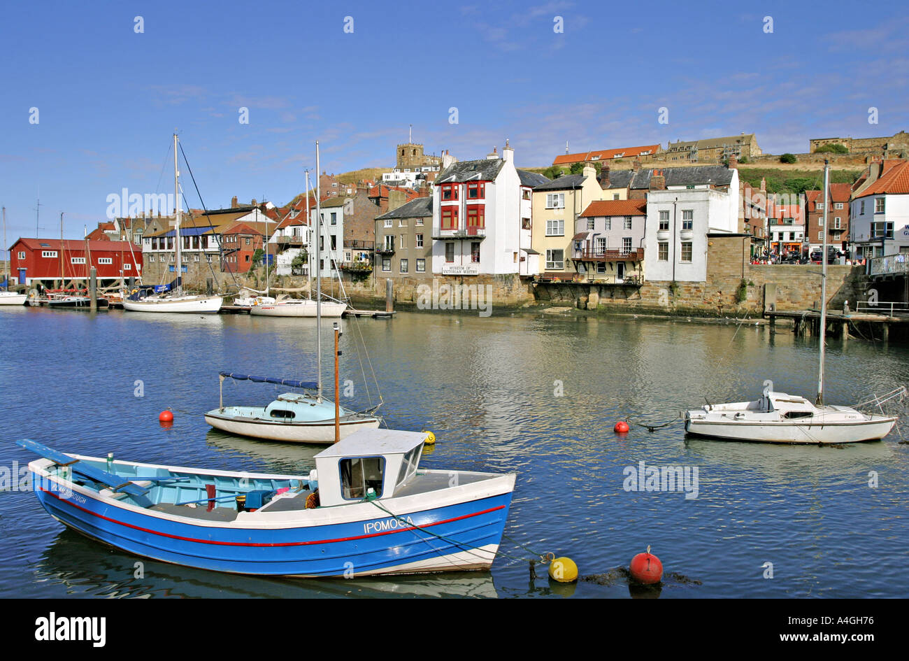 Whitby North Yorkshire UK Coble in Harbour Stock Photo - Alamy