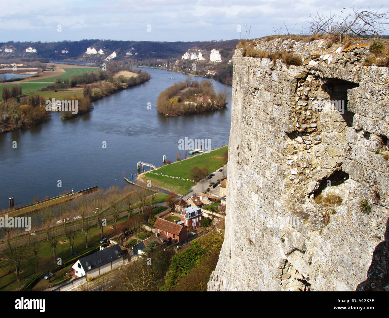 Les Andelys and Chateau Gaillard in the Seine valley Normandy Calvados France Europe Stock Photo ...