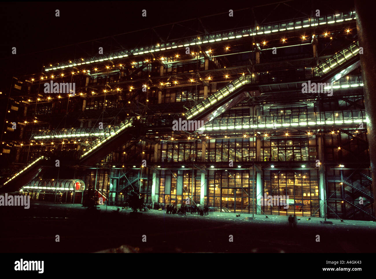 France Paris Pompidou Centre at night Stock Photo - Alamy