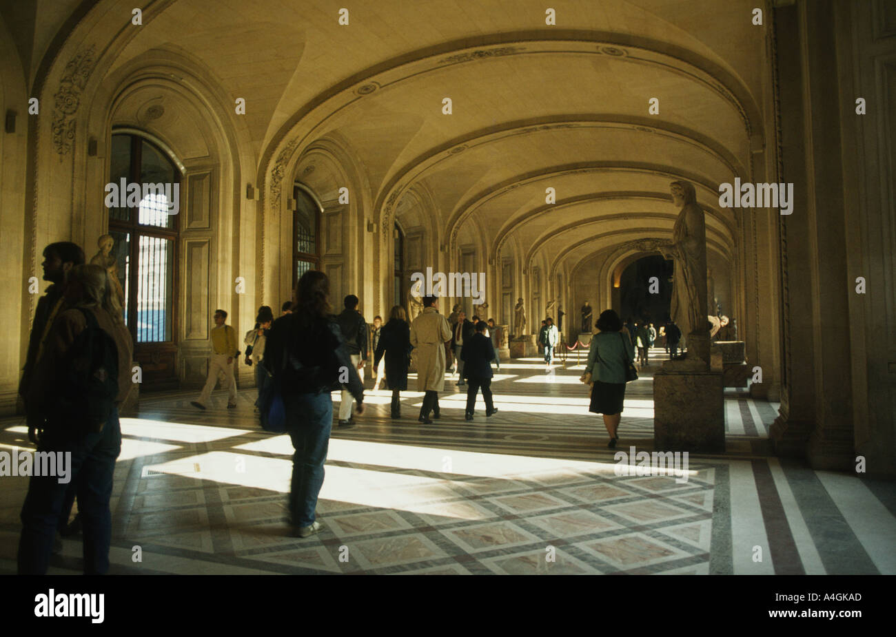France Paris Louvre Gallery corridor Stock Photo - Alamy