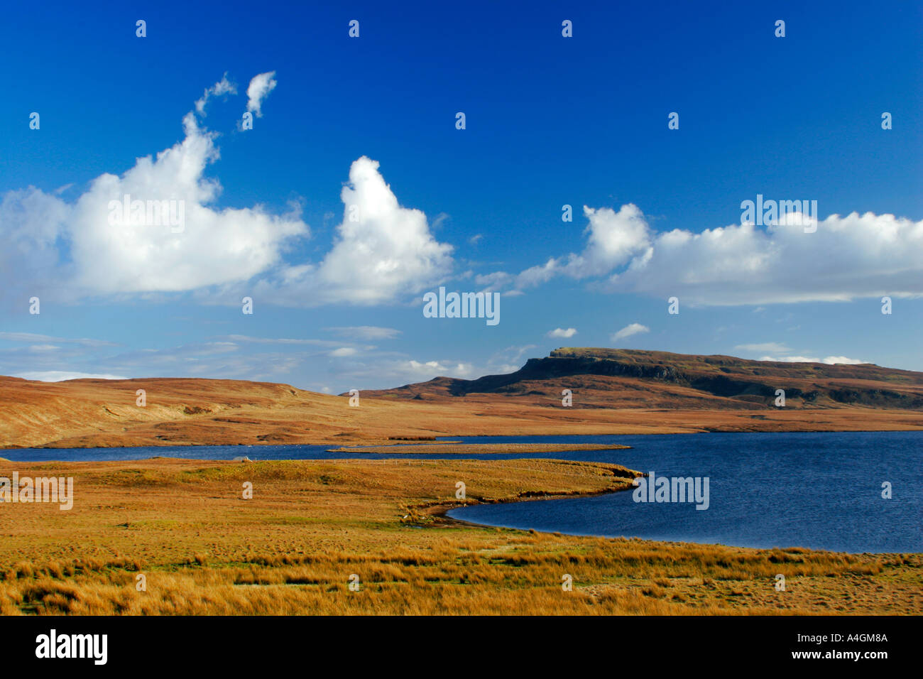 Scotland The Isle of Skye Loch Leathan Soft afternoon light illuminates ...