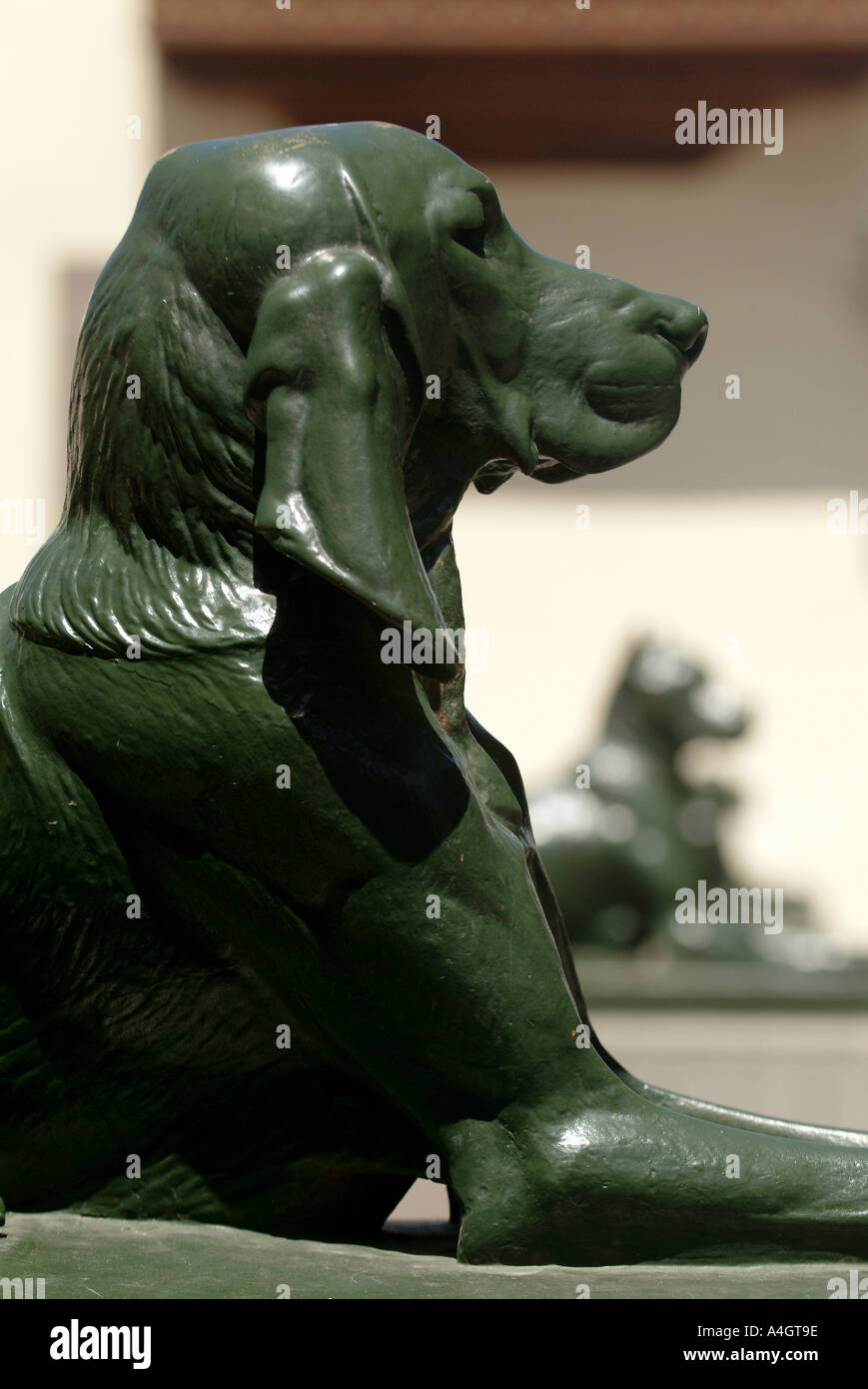 Bronze dog statue Plaza Santa Ana Las Palmas capital of Gran Canaria ...