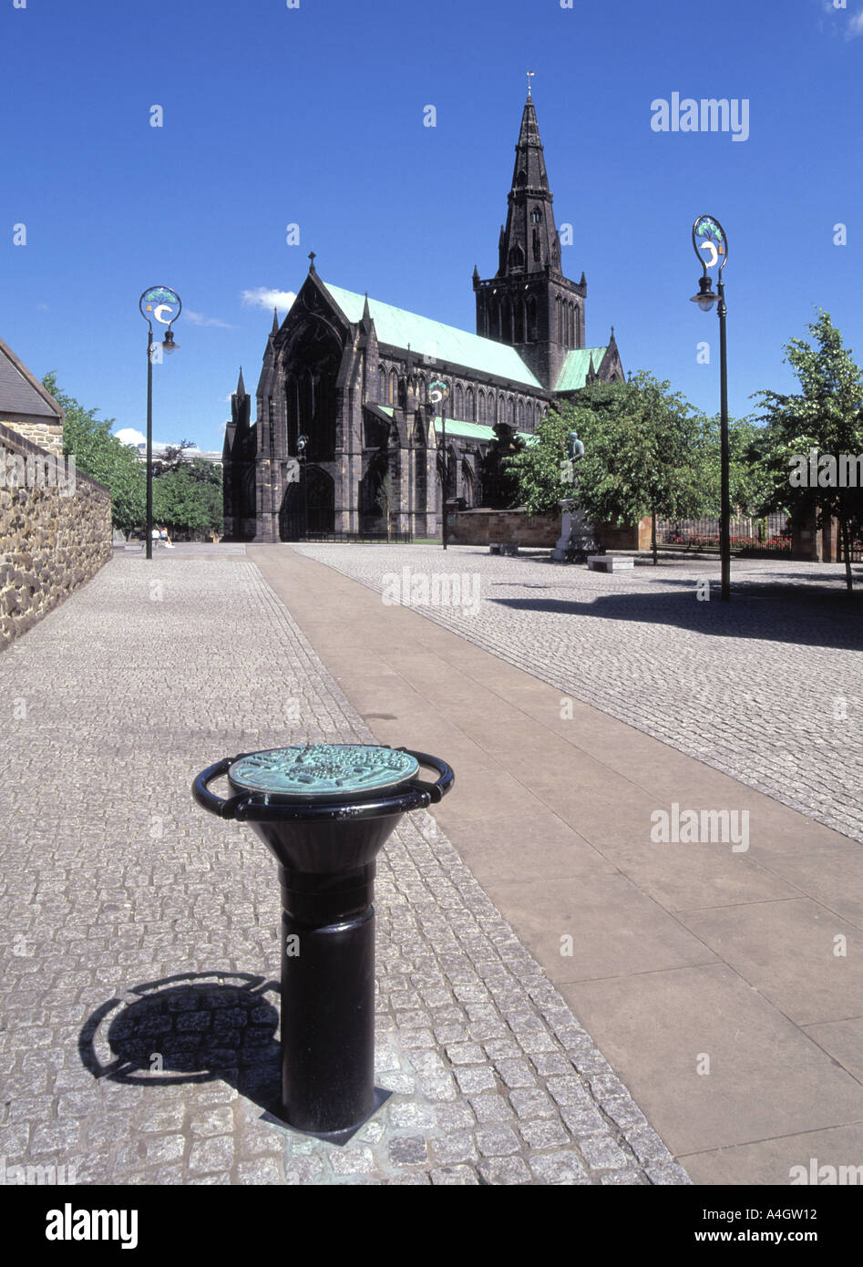 The historic Gothic architecture of Glasgow Cathedral and The Precinct ...