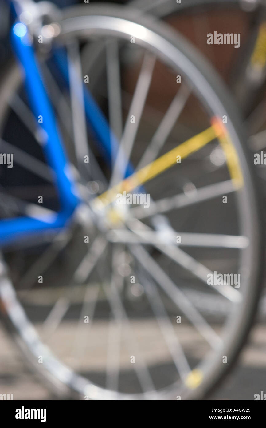 wheel of racing bicycle on track Stock Photo - Alamy