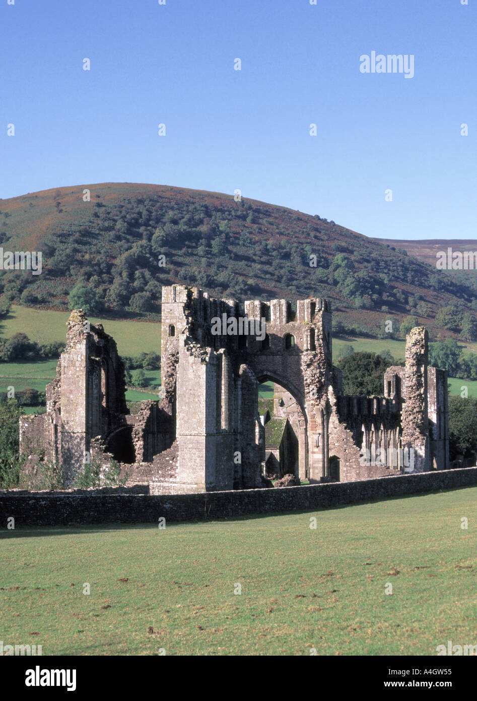 Ruins of Llanthony Priory Abbey in Brecon Beacons National Park Black ...