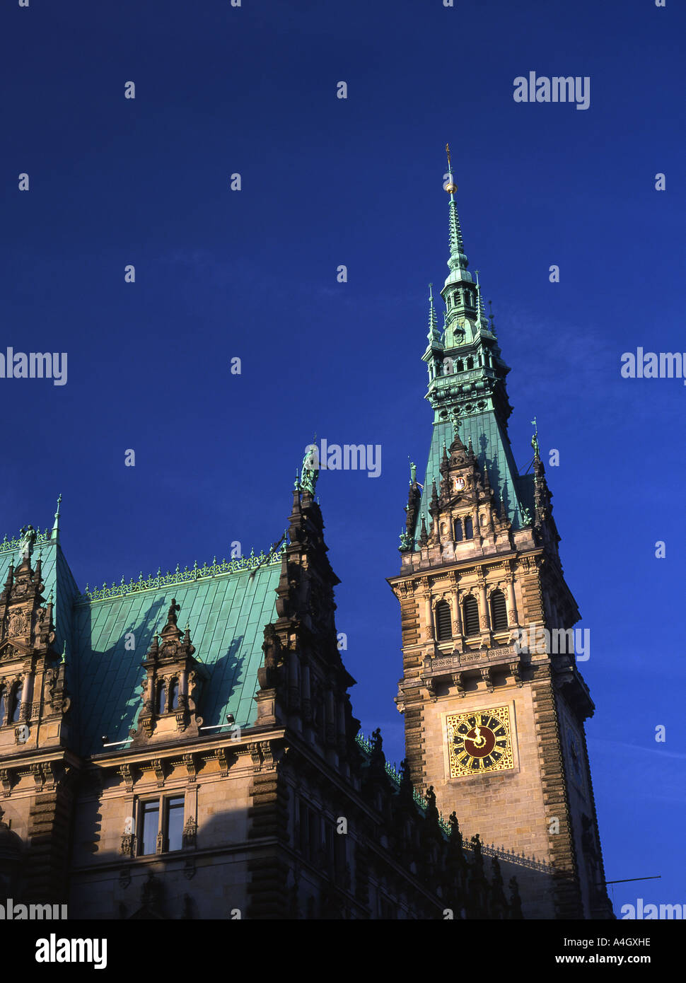 The iconic tower of hamburg city hall hi-res stock photography and ...