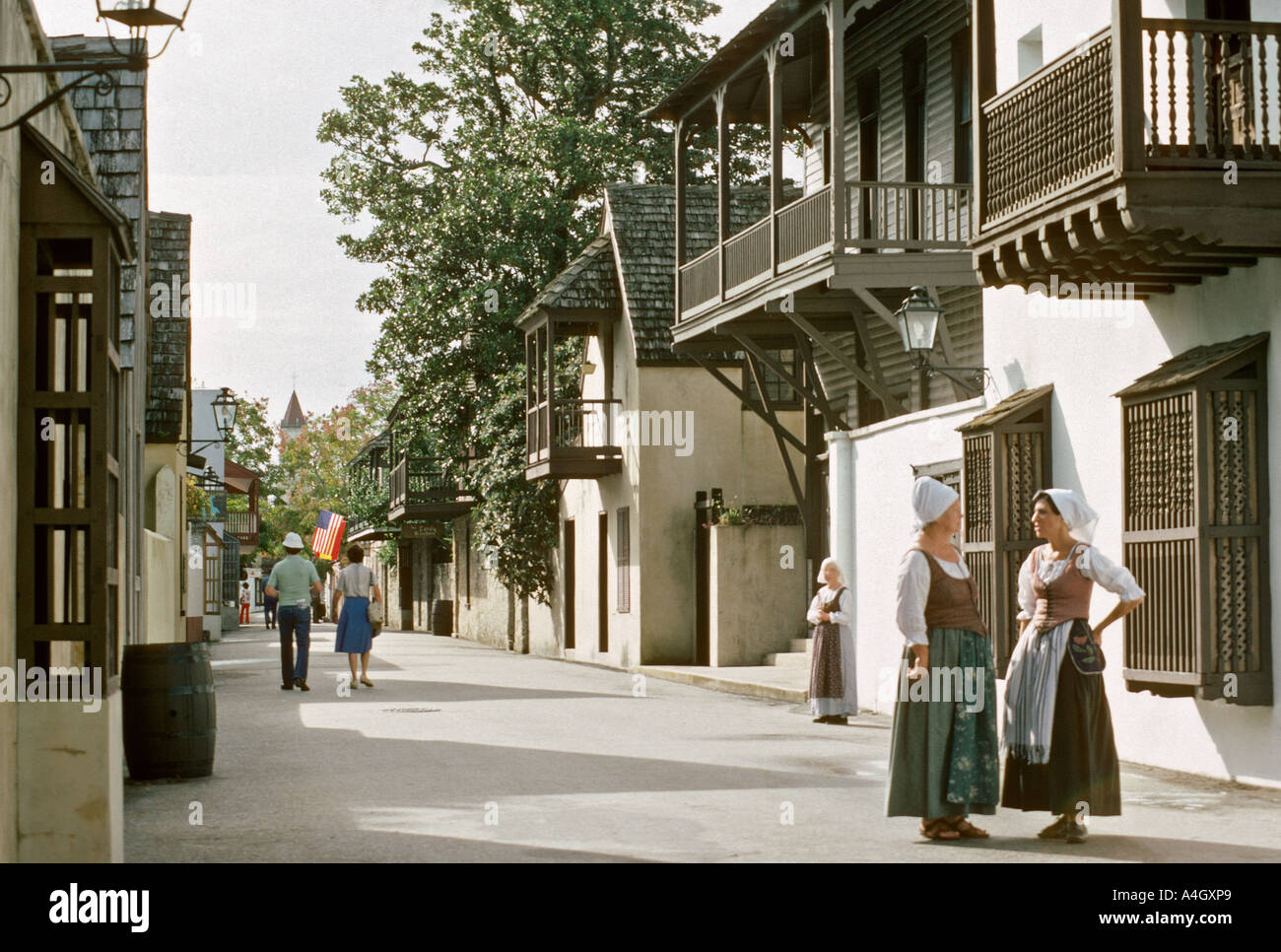 View of St George Street in historic St Augustine Florida USA Stock ...