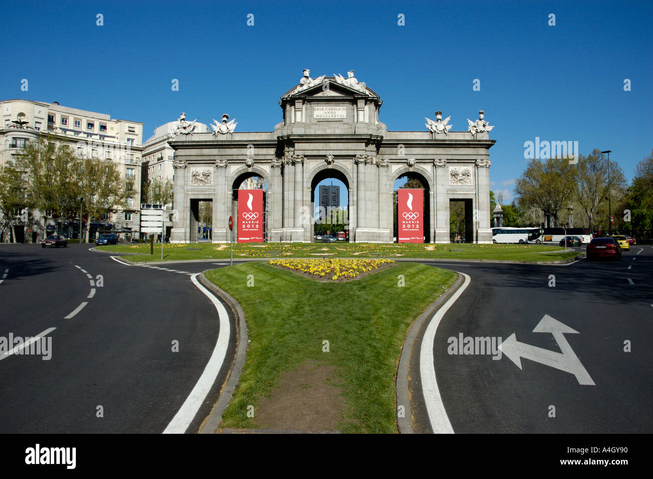 madrid alcala arch Stock Photo - Alamy