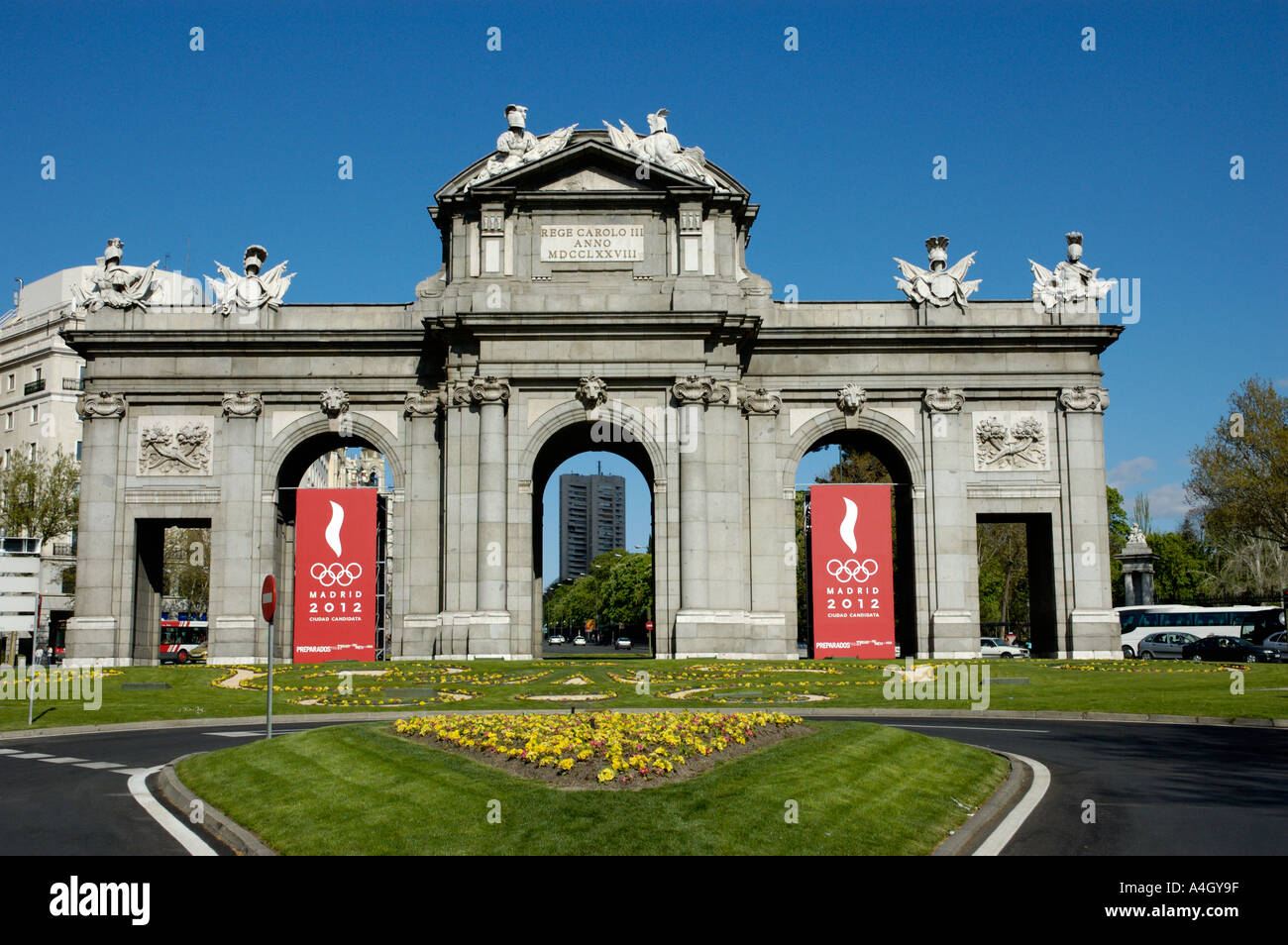 madrid alcala arch Stock Photo - Alamy