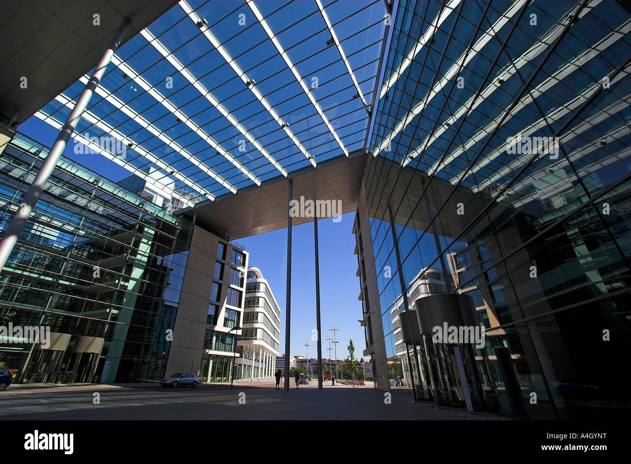 Modern glass building, Landesbank Baden-Wuerttemberg, Stuttgart, Baden ...