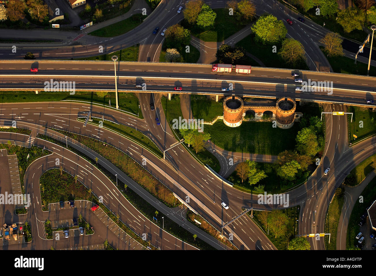 Crossroads from the bird s perspective Ulm Baden-Wuerttemberg Germany ...
