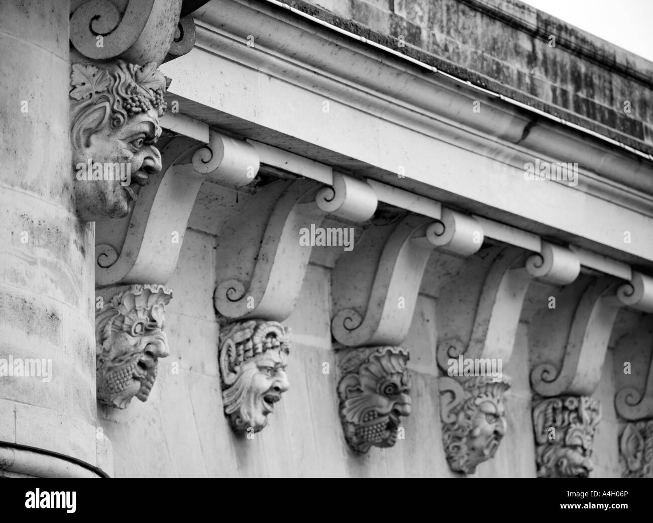 Detail of the Pont Neuf showing the groteque faces at the bottom of the ...